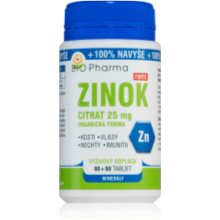 Bio Pharma Zinok 25mg citrát Forte tablety pre vlasy, nechty a pokožku ...