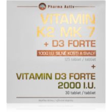 Pharma Activ Vitamin K2 MK7+D3 Forte tbl.125 + Vitamin D3 Forte 2000 I.U. tbl30 výživový doplnok ...