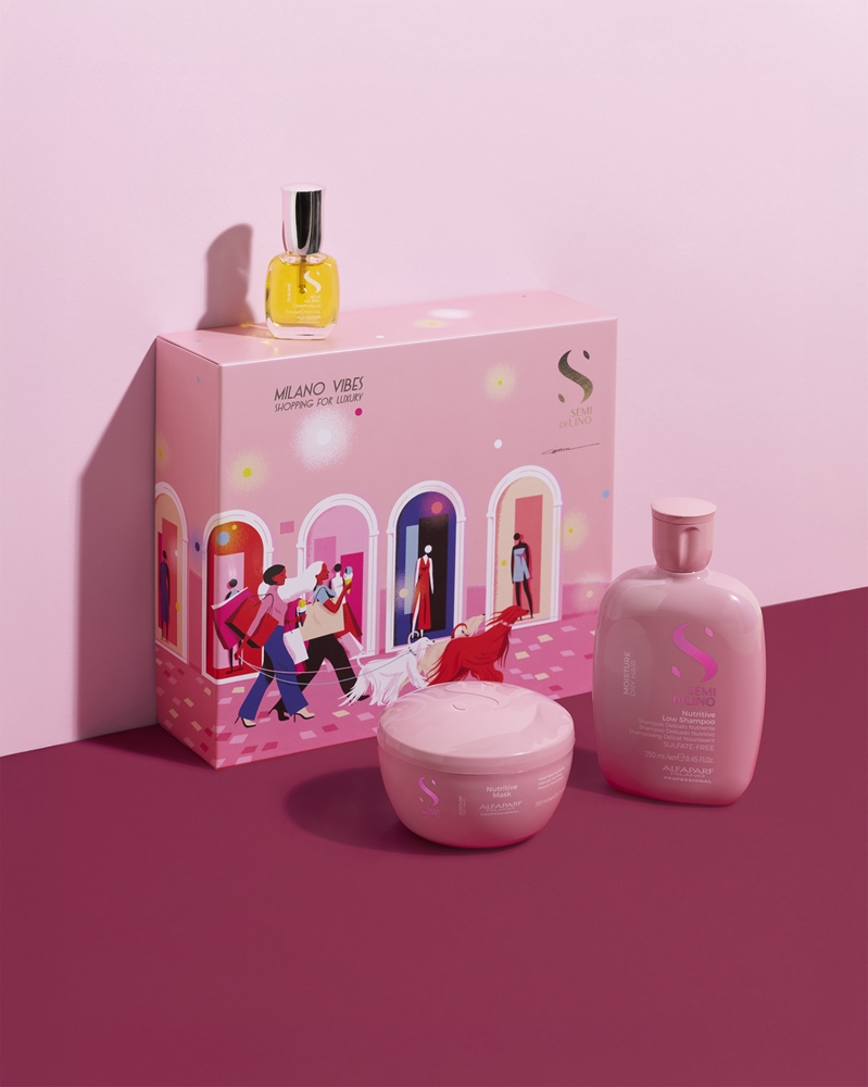 Alfaparf Milano Semi di Lino Moisture Holiday Kit gift set for ...