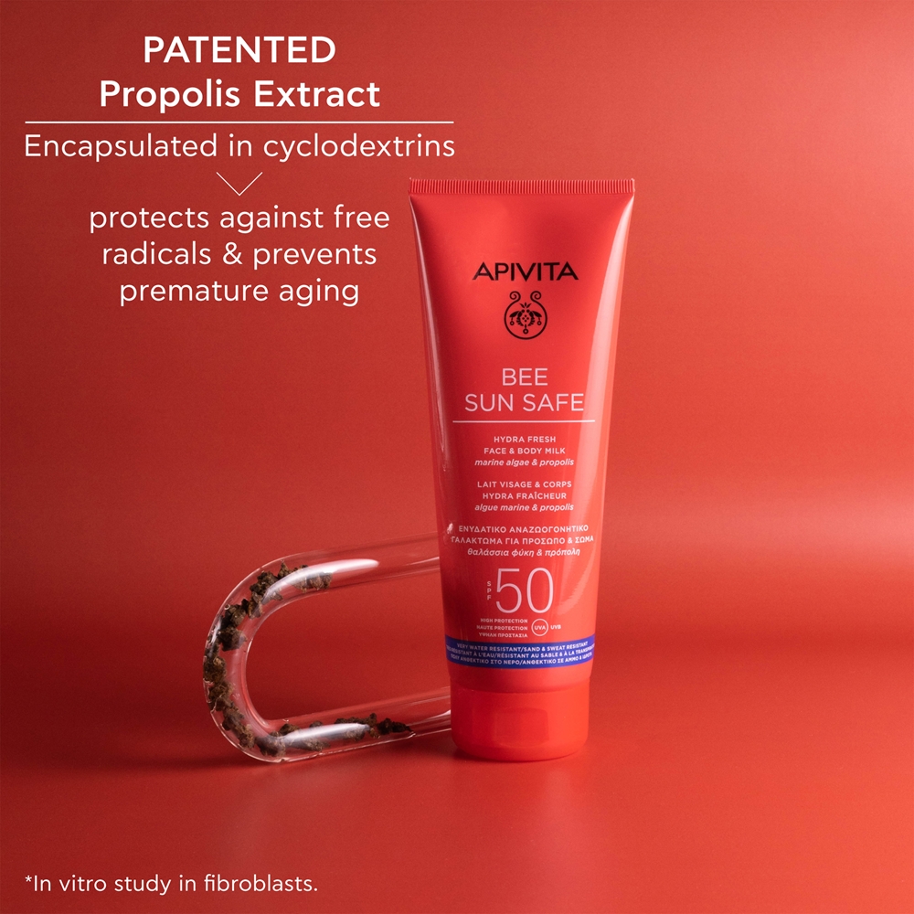Apivita Bee Sun Safe Hydra Fresh Milk SPF50 sunscreen lotion for the ...