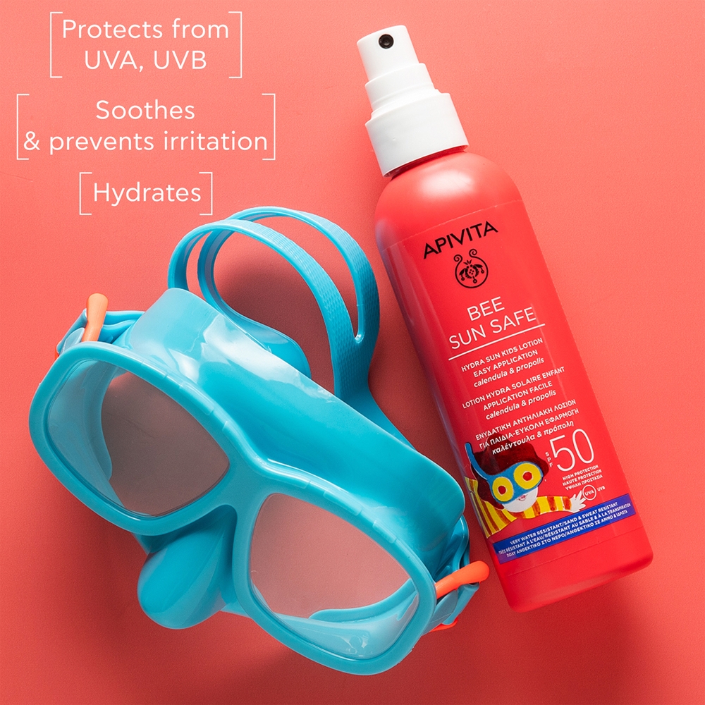 Apivita Bee Sun Safe Kids Spray SPF50 losjonas nuo saulės vaikams SPF ...