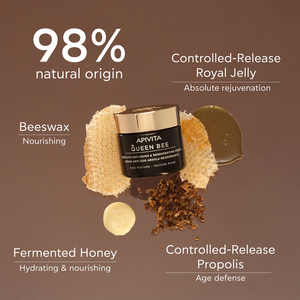 Apivita Queen Bee Cream Rich Restoring Cream with anti-ageing and ...