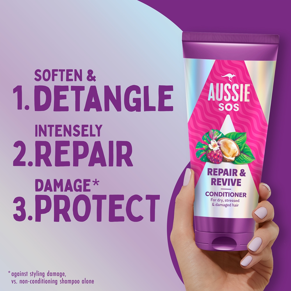 Aussie SOS Repair Revive nourishing conditioner for stressed hair and ...