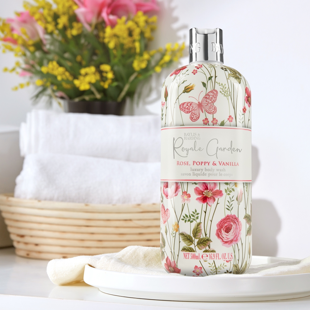 Baylis & Harding Royale Garden Rose, Poppy & Vanilla tusfürdő gél ...