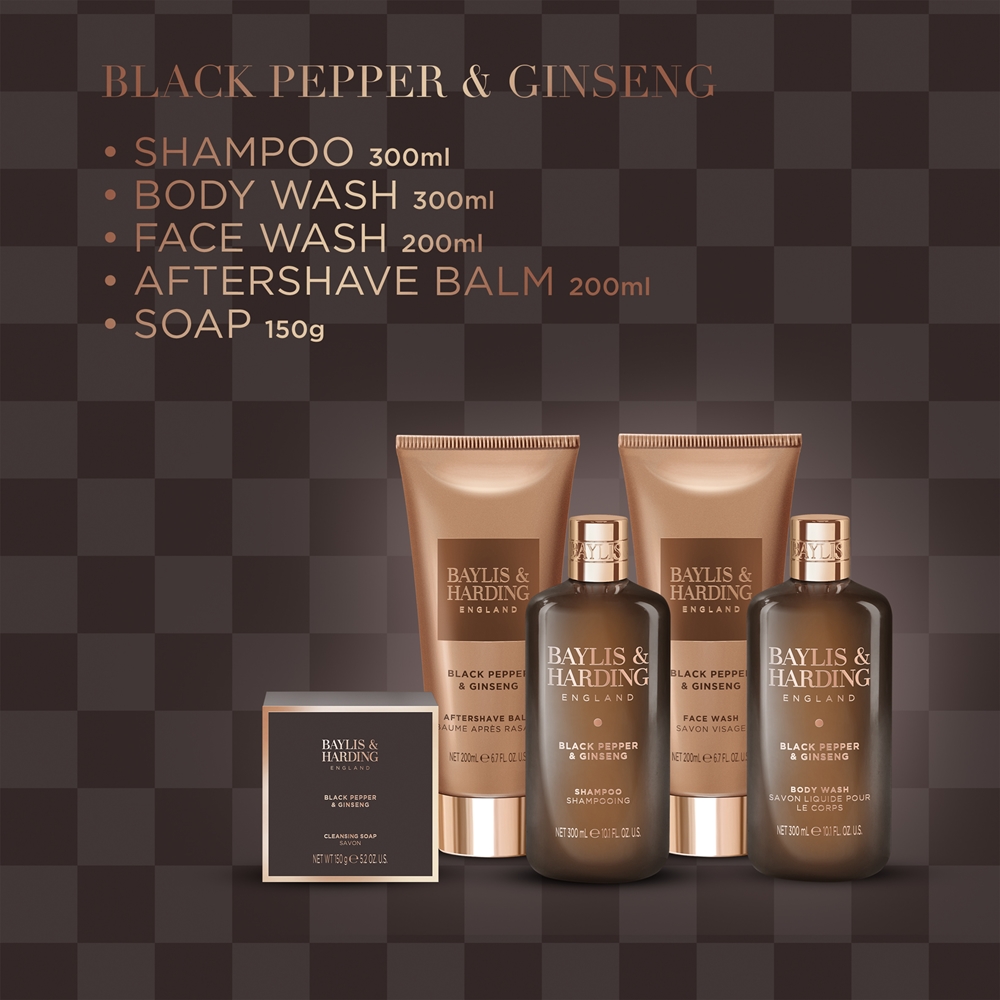Baylis & Harding Black Pepper & Ginseng Gift Set for travelling | notino.ie