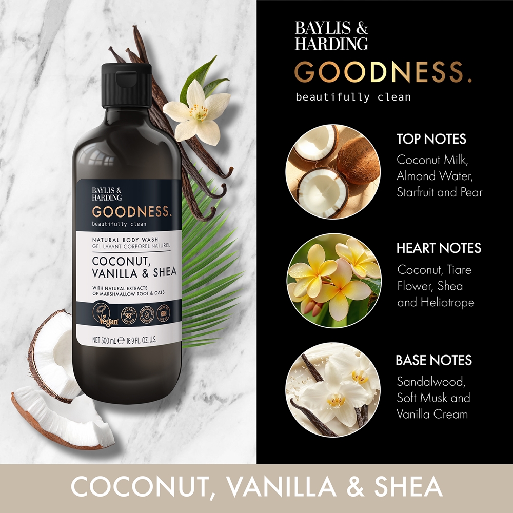 Baylis & Harding Goodness Coconut, Vanilla & Shea gel doccia naturale ...
