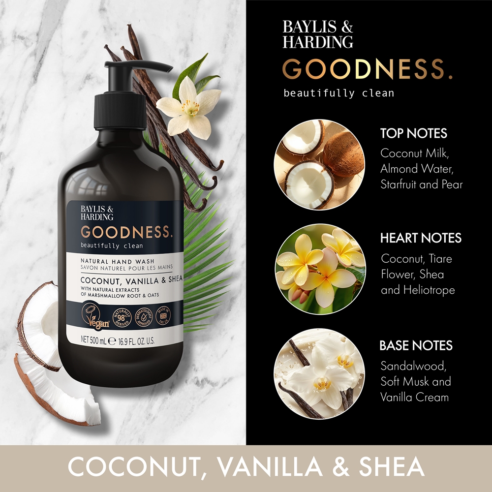 Baylis & Harding Goodness Coconut, Vanilla & Shea натурален течен сапун ...