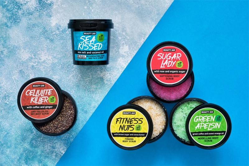 Beauty Jar Green Apelsin Uppfriskande kroppsskrubb Med extrakt av kaffe ...