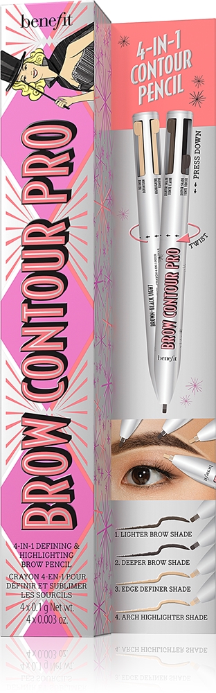 Benefit Brow Contour Pro Ilgnoturīgs uzacu zīmulis četri vienā | notino.lv