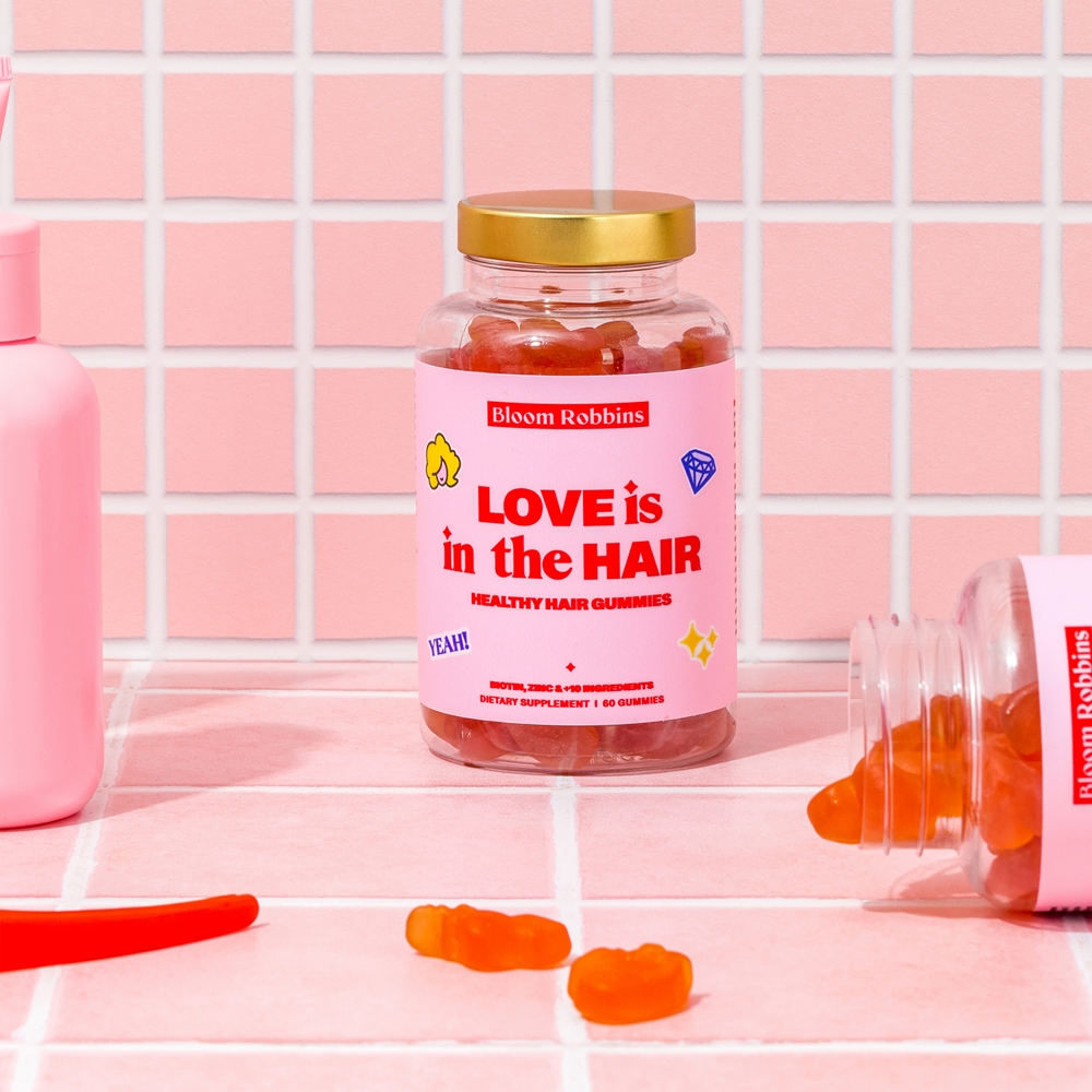 Bloom Robbins LOVE is in the HAIR Healthy hair gummies žuvacie kocky na ...