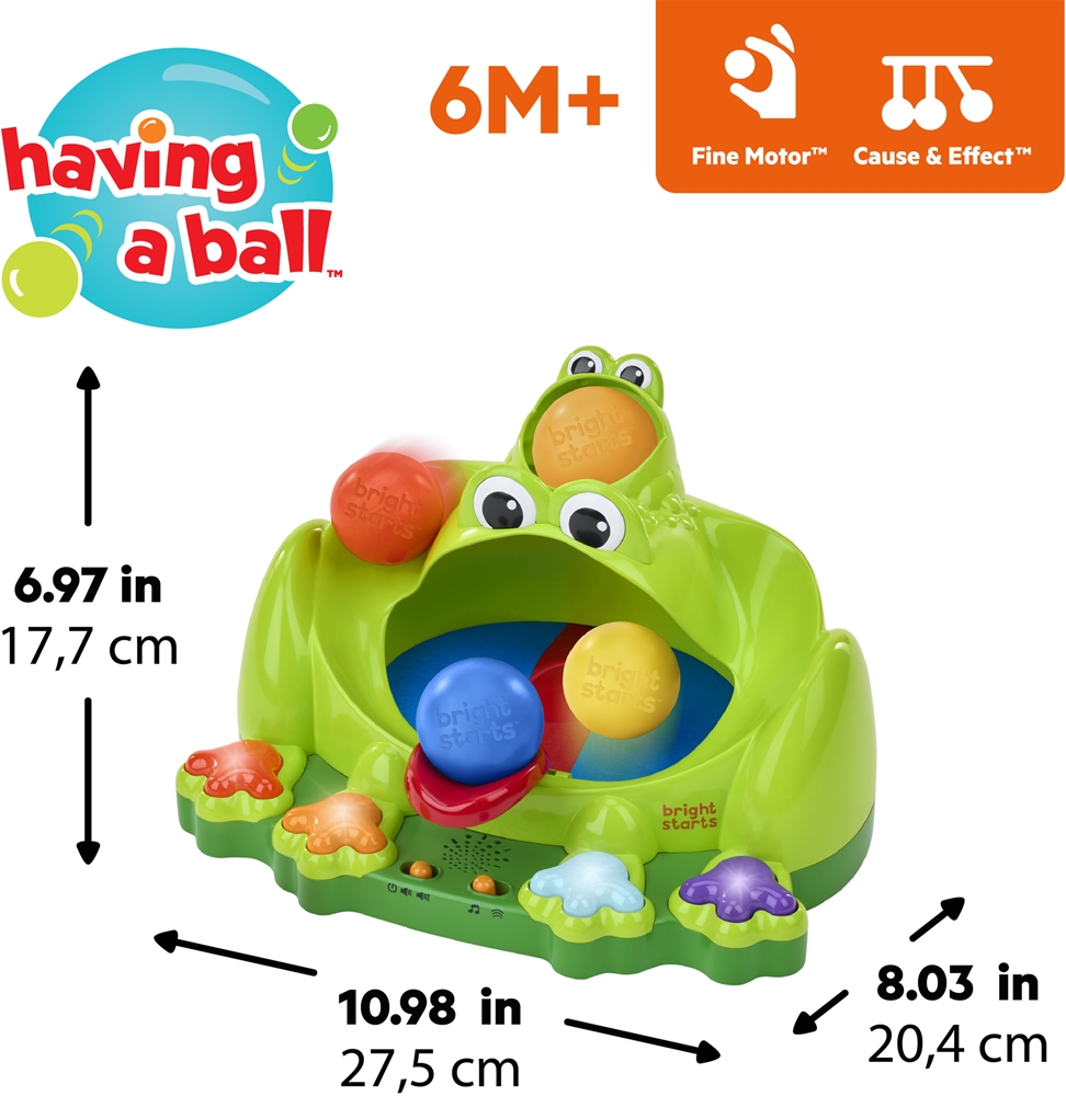 Bright Starts Poppin' Ball Frog activity speelgoed met muziek | notino.nl