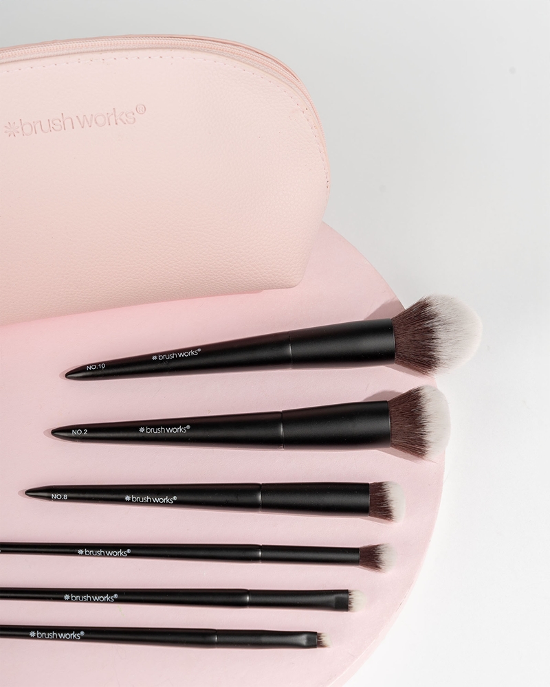 Brushworks Essentials Makeup Brush Set Complexion brush set with a ...