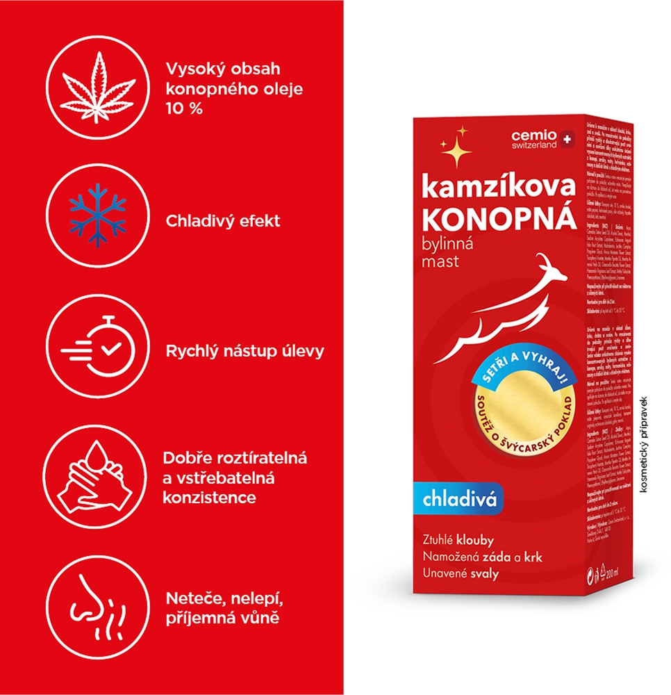 Cemio Kamzík hemp ointment Ointment with cooling effect | notino.ie