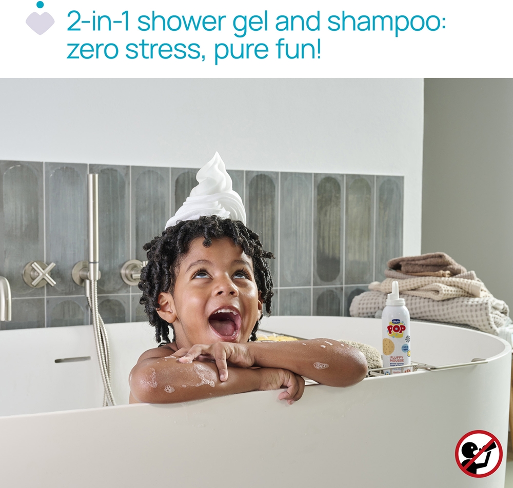 Chicco POP Fluffy Mousse Hair and Body espuma para cuerpo y cabello ...