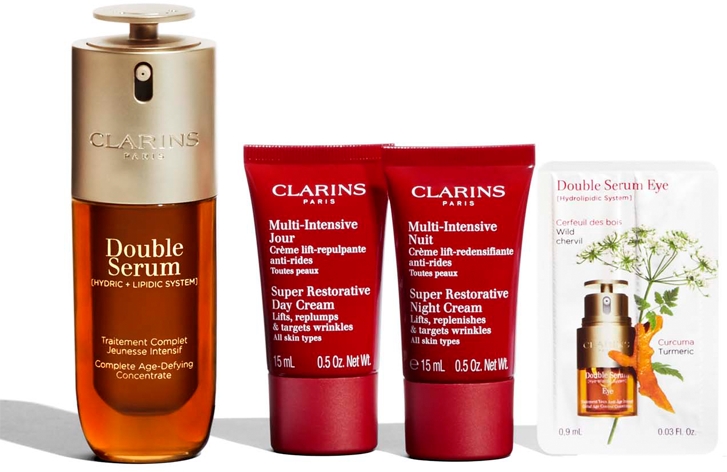 Clarins Double Serum & Super Restorative Set dárková sada pro zralou ...
