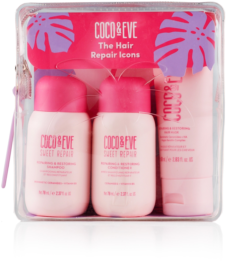 Coco & Eve Hair Repair Icons kit da viaggio per capelli rovinati e ...