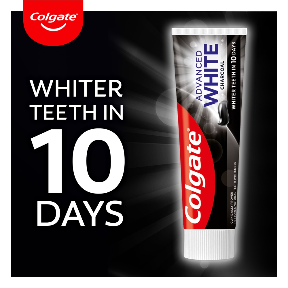 Colgate Advanced White Charcoal Whitening Toothpaste with Activated ...