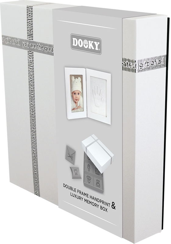 Dooky Luxury Memory Box Double Frame Handprint set impronte neonato ...
