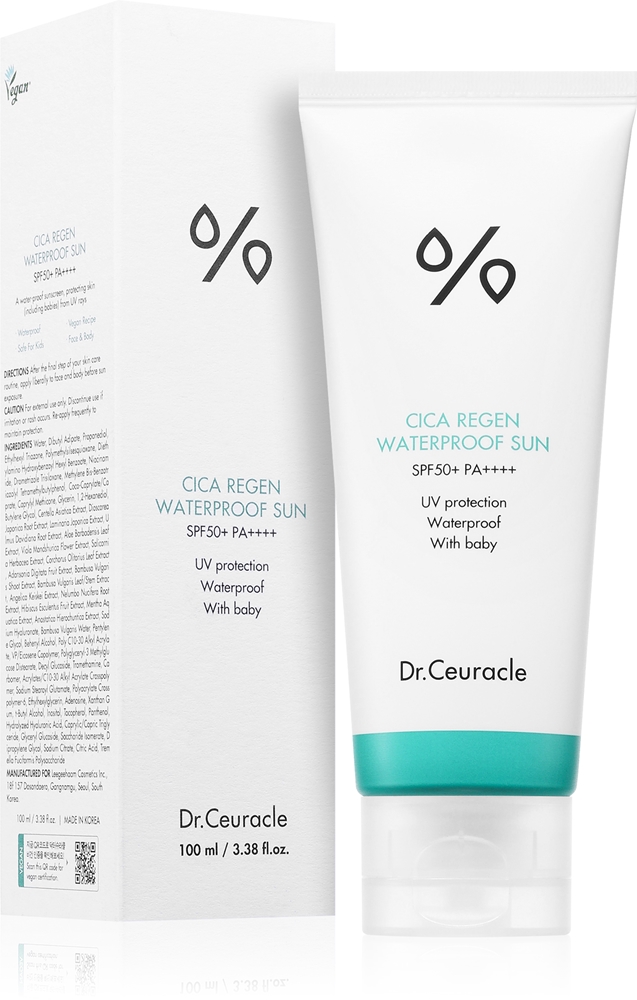 Dr.Ceuracle Cica Regen Waterproof Sun Waterproof Face Sunscreen SPF 50 ...