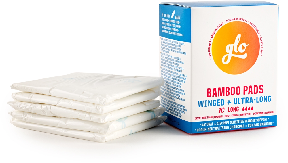 FLO GLO Bamboo Pads Inkontinenzeinlagen mit Flügeln