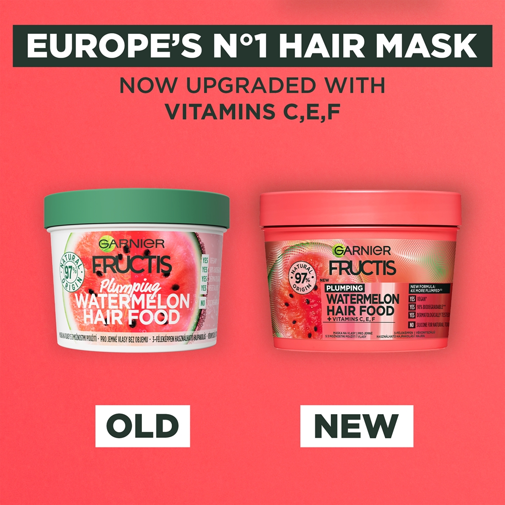 Garnier Fructis Watermelon Hair Food Mask for fine hair and hair ...
