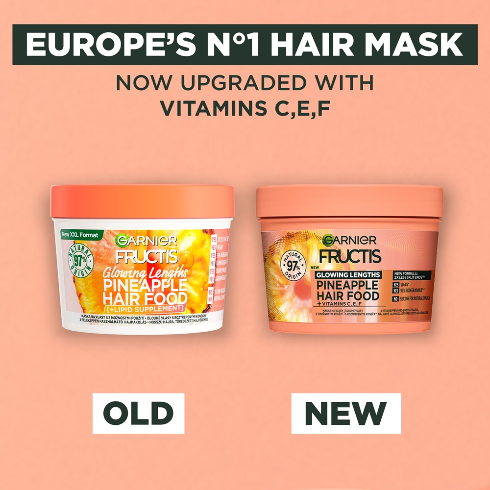 Garnier Fructis Pineapple Hair Food hair mask for split hair ends ...