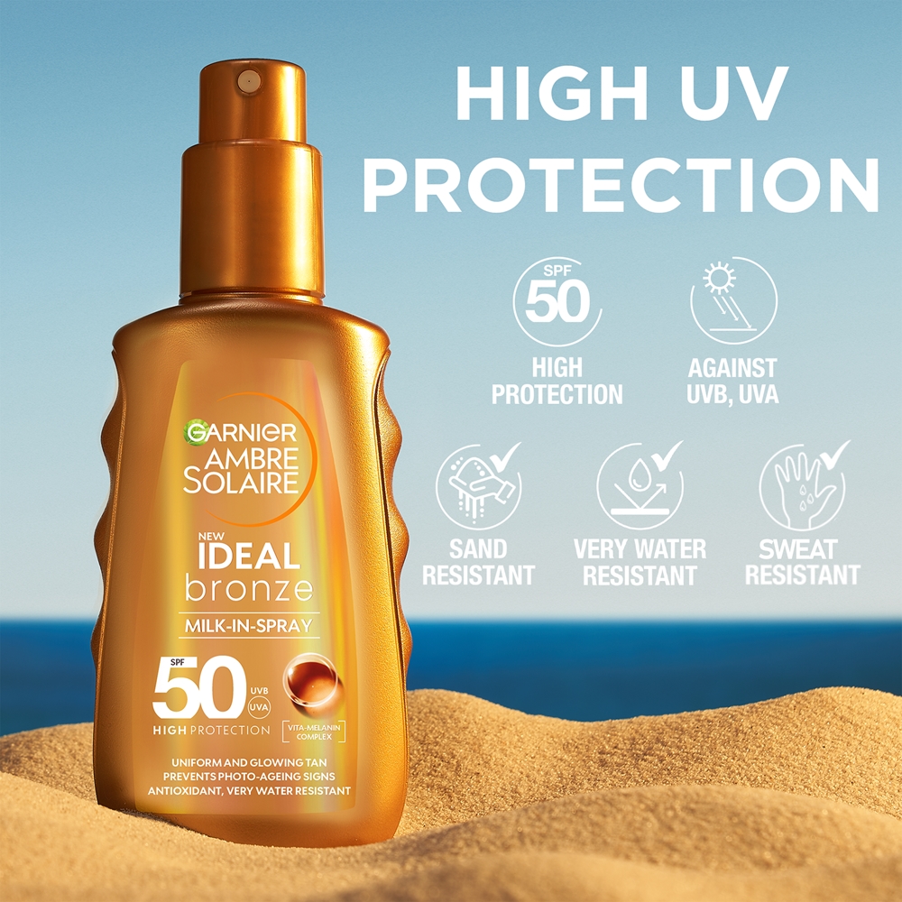 Garnier Ambre Solaire Ideal Bronze sunscreen lotion spray for the body ...