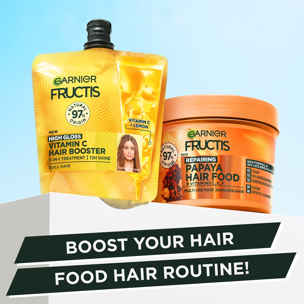Garnier Fructis Vitamin C Hair Booster подхранваща маска за суха коса ...