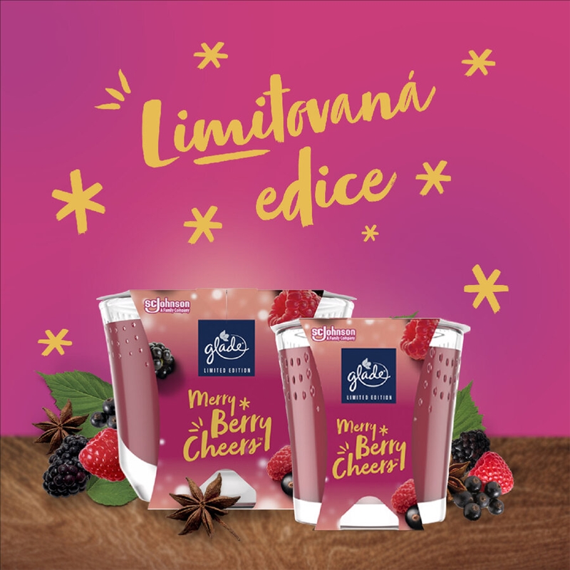 GLADE Merry Berry Cheers Duftkerze mit Duft Merry Berry Cheers