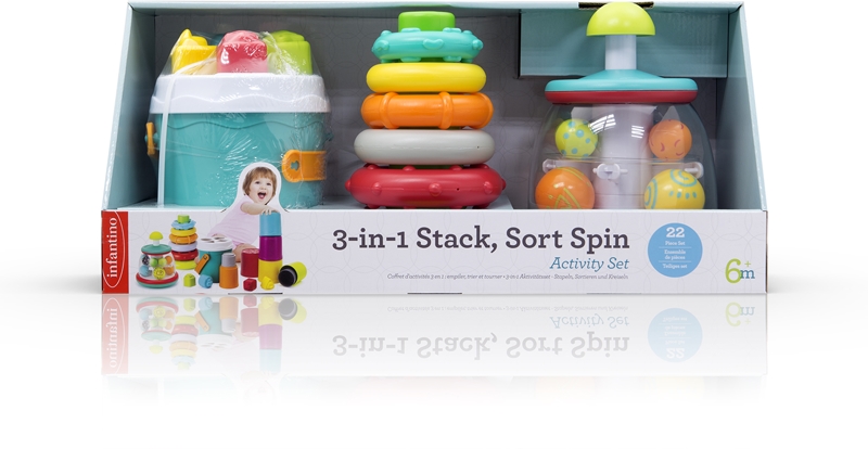 Infantino Stack, Sort & Spin set de jucării 3 in 1 | Notino.ro