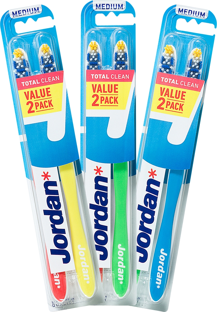 Jordan Total Clean Medium 2 pack Toothbrush | notino.ie