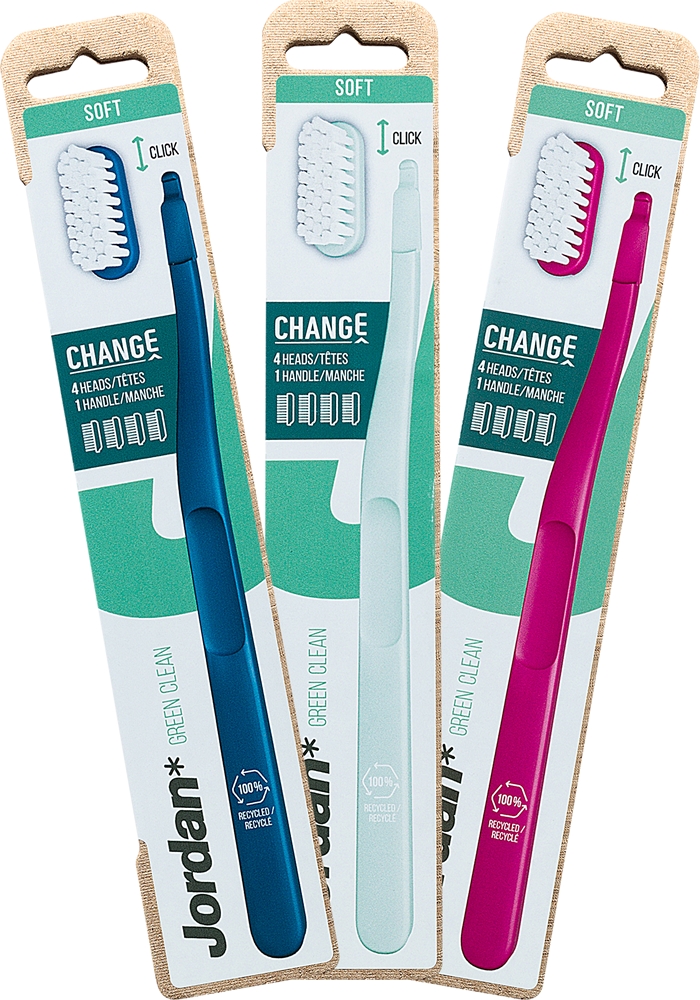 Jordan Change Green Clean Soft 4 head Toothbrush | notino.ie