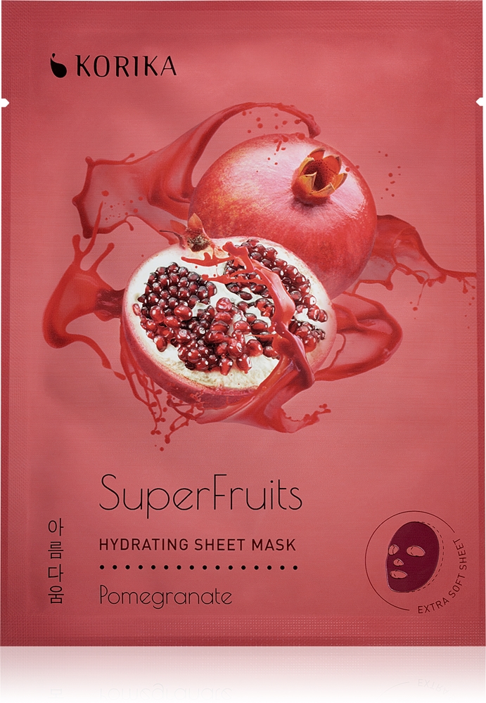 KORIKA SuperFruits Pomegranate - Set of 5 Hydrating Face Sheet Masks ...