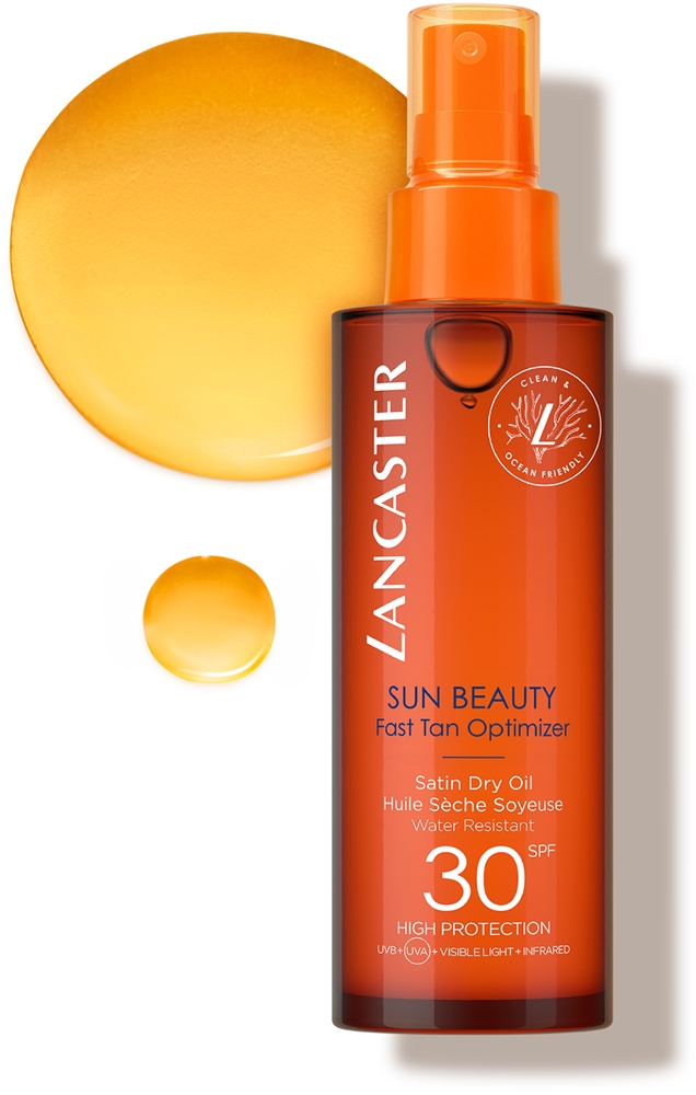 Lancaster Sun Beauty Satin Dry Oil dry sunscreen oil spray SPF 30 ...