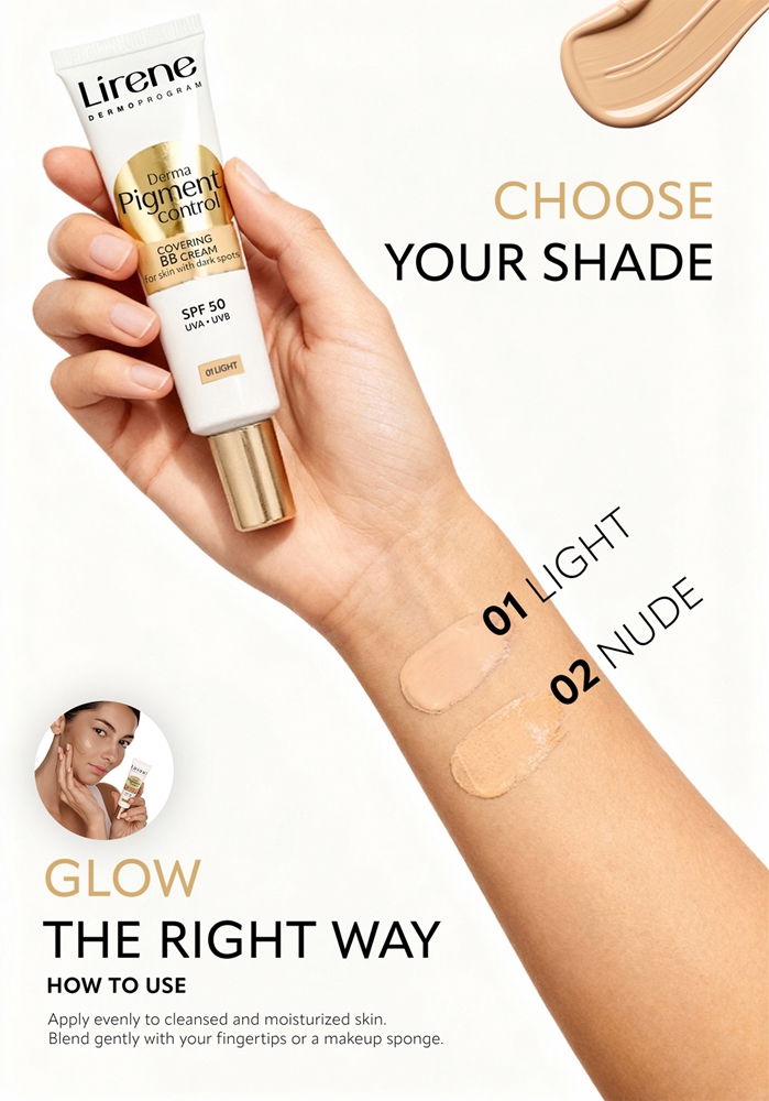 Lirene Derma Pigment Control Covering BB Cream SPF 50 Brightening BB ...