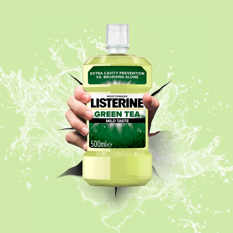 Listerine Green Tea elixir bocal para reforçar o esmalte dentário ...