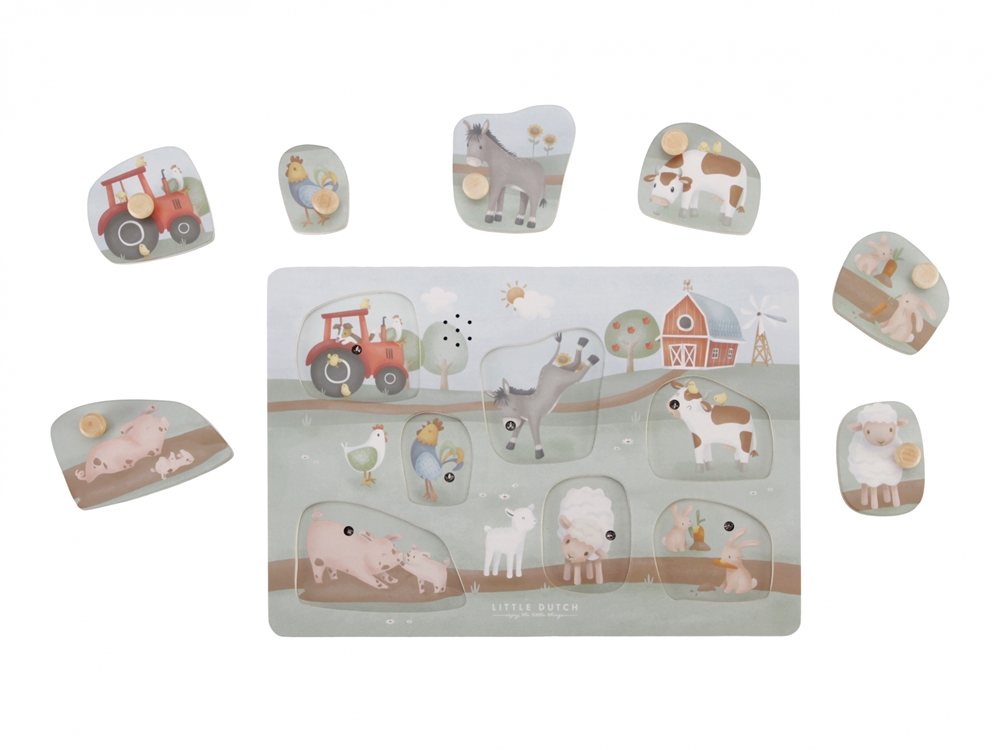 Little Dutch Little Farm Sound Puzzle puzzle wooden | notino.ie