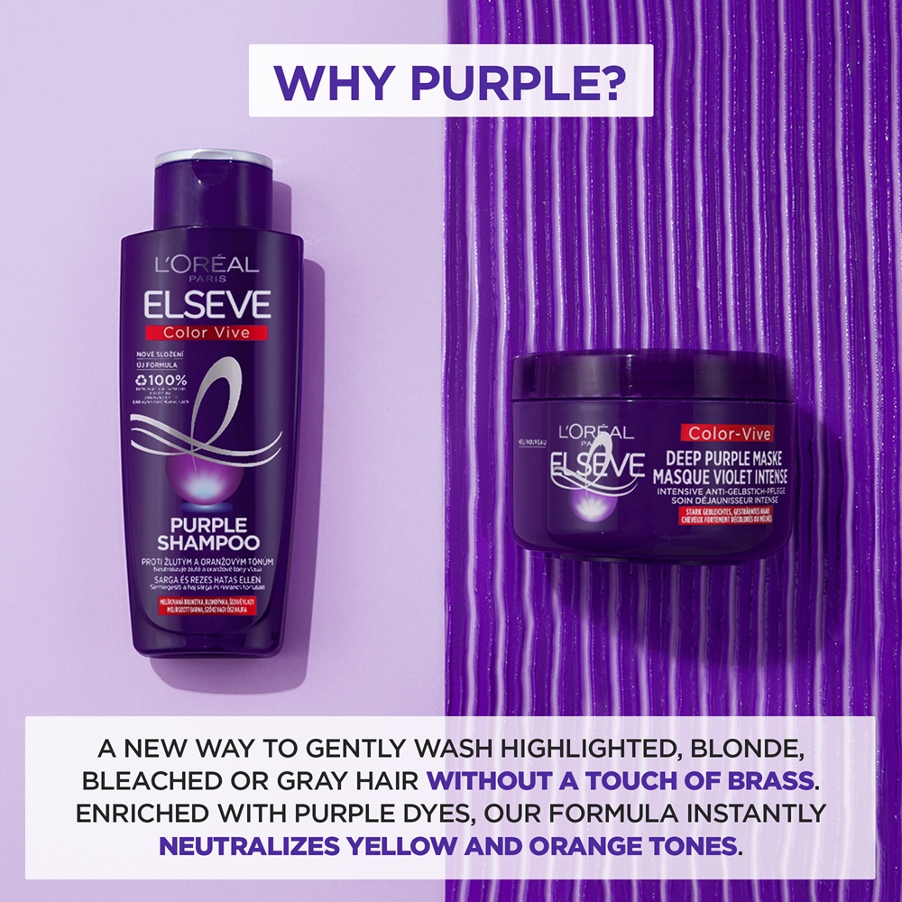 L’Oréal Paris Elseve Color-Vive Purple pflegende Maske neutralisiert ...