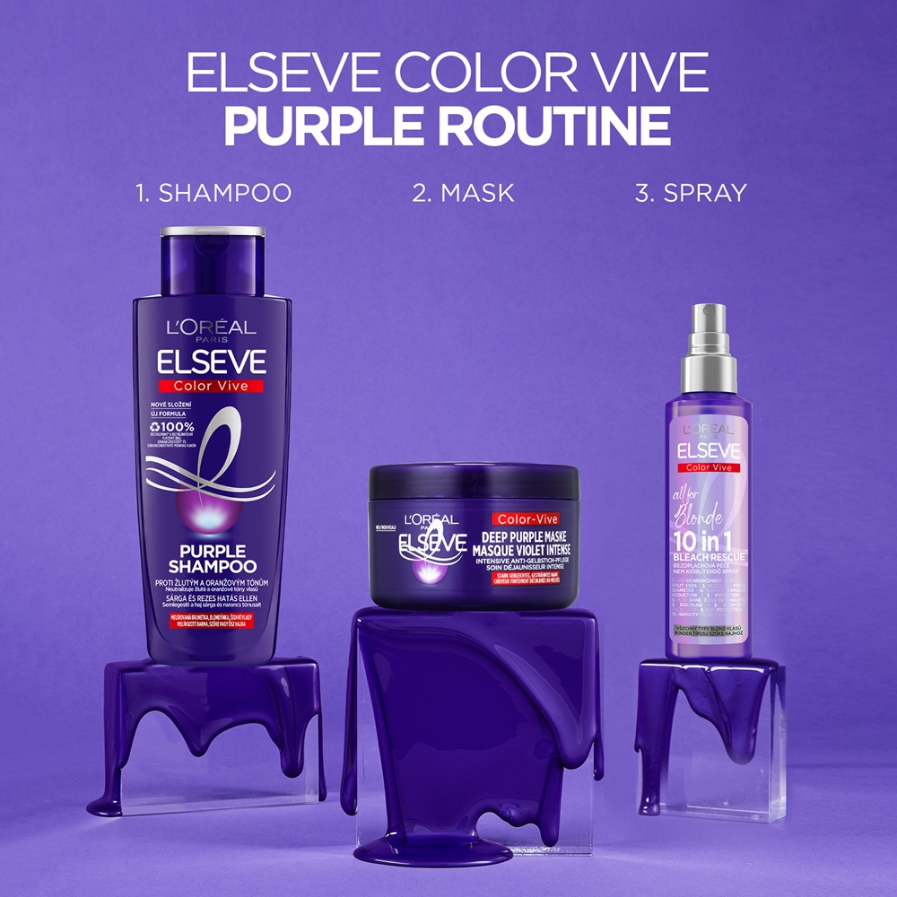 L’Oréal Paris Elseve Color-Vive Purple ošetrujúca maska neutralizujúci ...