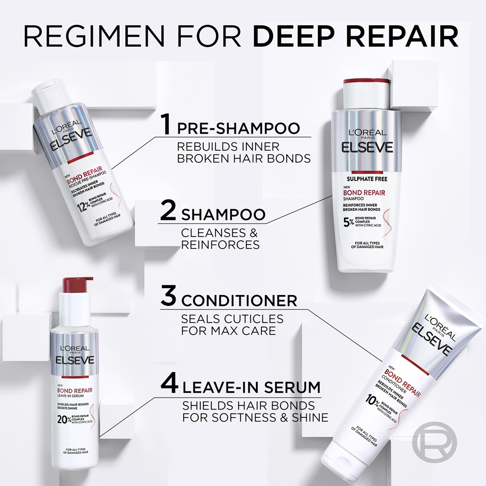 L’Oréal Paris Elseve Bond Repair regenerating shampoo for damaged hair ...