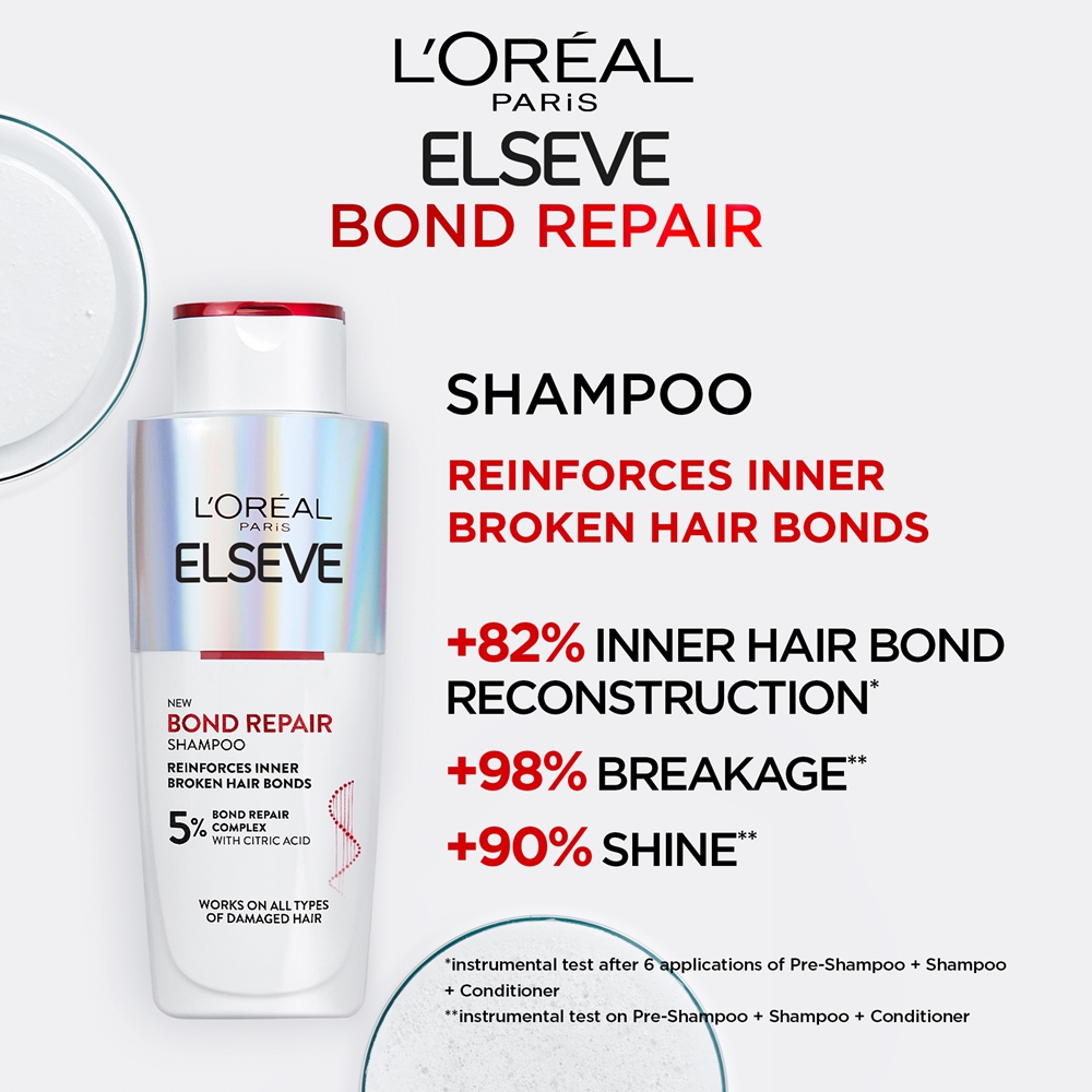 L’Oréal Paris Elseve Bond Repair regenerating shampoo for damaged hair ...