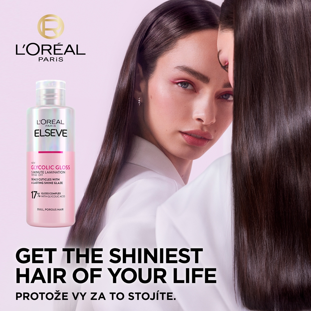 L’Oréal Paris Elseve Glycolic Gloss maska na vlasy pro uhlazení a ...