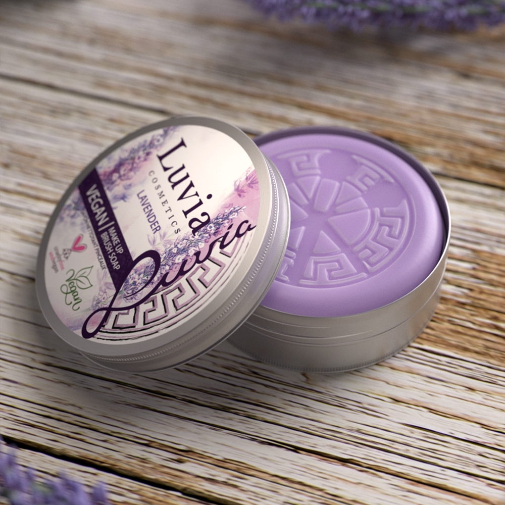 Luvia Cosmetics Lavender Brush Soap sabonete de limpeza pincéis ...
