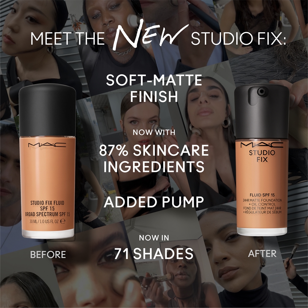 MAC Cosmetics Studio Fix Fluid SPF 15 24HR Matte Foundation + Oil ...