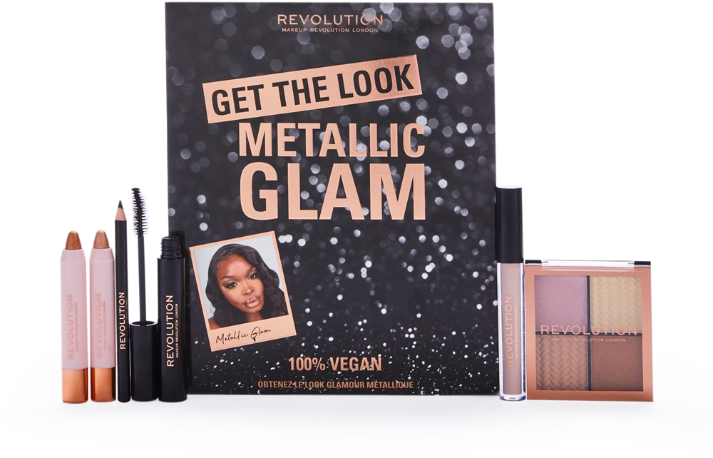 Makeup Revolution Get The Look Metallic Glam gift set (for the perfect ...