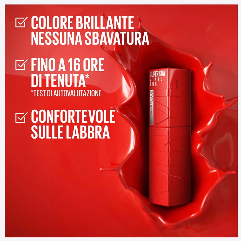 MAYBELLINE NEW YORK SuperStay Vinyl Ink rossetto liquido lunga tenuta ...
