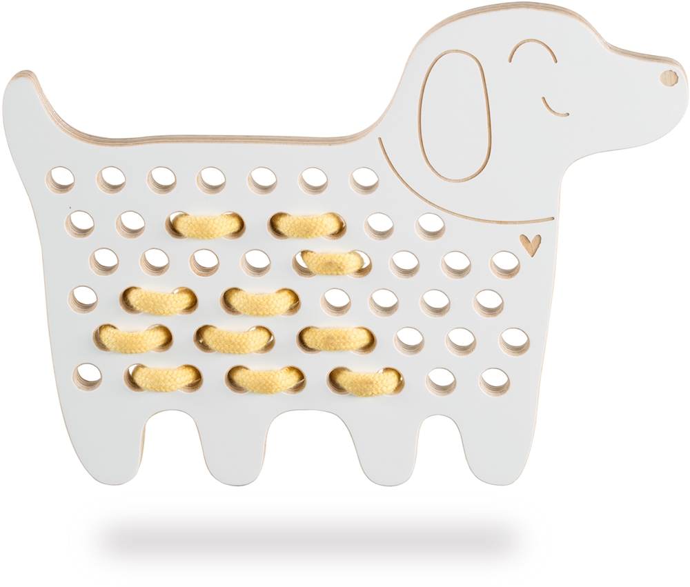 Milin Big Wooden Lacing Toy Dog Charlie atividades para brincar | notino.pt