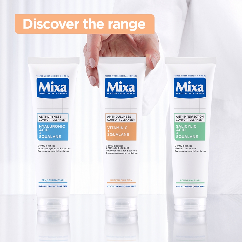 MIXA Anti-Dullness Comfort Cleanserm gel nettoyant visage à la vitamine ...