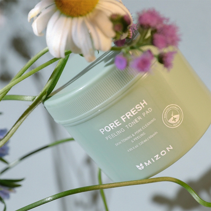 Mizon Pore Fresh Exfoliating Cotton Pads for sensitive acne-prone skin ...