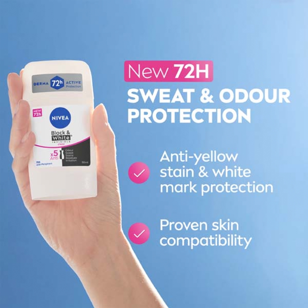 NIVEA Black & White Invisible Clear festes Antitranspirant | notino.at